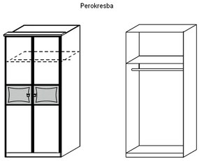 Dětská šatní skříň Kate, 2-dveřová