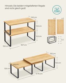 Set 4 kuchyňských polic KCS210B01