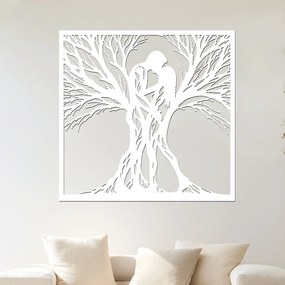 dřevo života Dřevěný strom SPOJENÍ Zvolte rozměr (cm): 60x60, Zvolte barvu dekoru: Bílá