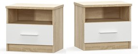 Casarredo Noční stolek 2 ks MARKOS dub sonoma/bílá