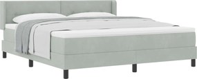 Postel s boxspringem s čelo Světle šedá 200 x 180 cm samet 3341480