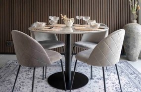 Nordic Living Černý kulatý jídelní stůl Ascona 110 cm