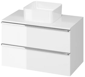 Cersanit - VIRGO závěsná skříňka pod umyvadlo s deskou 80cm, bílá-chrom, S522-026