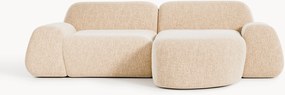 Modulární rohová bouclé pohovka Wolke, 3místná