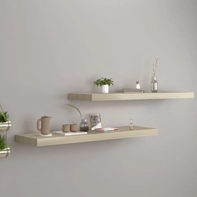 Plovoucí nástěnné police 2 ks dub 90 x 23,5 x 3,8 cm MDF 323881