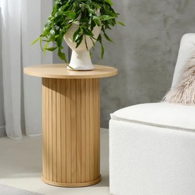 Černý dubový odkládací stolek Unique Furniture Nola 50 cm