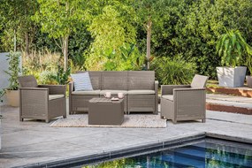KETER ELODIE 3 SEATER Set zahradní s úložným stolem, cappuccino/béžová 17212057