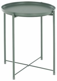 Zelený příruční stolek TRIDER s odnímatelným tácem