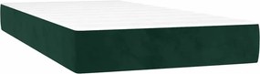 Box spring postel s matrací tmavě zelená 80 x 200 cm samet 3137812