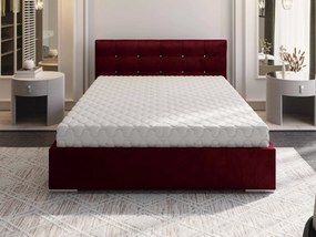 Manželská postel 160 cm Lonnie (bordó) (s roštem a úložným prostorem). 1047088