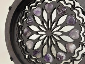 Li-Go "Srdce, ametystová mandala" Stolní lampa 20x22 cm černá s patinou