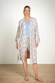 Pip Studio Naomi kimono Kairi Bloom, modré (Kimono z měkké strečové viskózy)