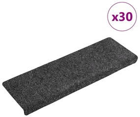 Schodové rohože samolepicí 30 ks 65 x 21 x 4 cm tmavě šedé s obdélníkovým okrajem 3365692