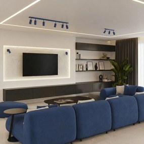 Sollux Lighting Stropní svítidlo RING 6L ultramarínové