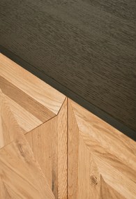 Komoda Indus 160 cm z masivu dub přírodní/grafit