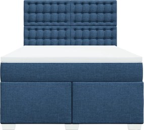 Box spring postel s matrací modrá 140x200 cm textil 3292831