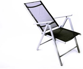 GARTHEN zahradní skládací židle s nánožníkem světle šedá