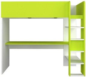 Aldo Vyvýšená postel s psacím stolem green - limitovaná edice