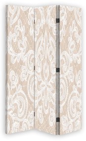 Ozdobný paraván Elegantní retro béžová - 110x170 cm, třídílný, klasický paraván