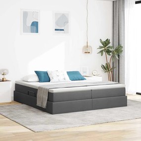Postel s úložným prostorem a matrací Tmavě šedá 180 x 200 cm 3370350