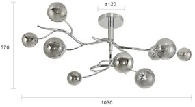 Brilagi - LED Přisazený lustr MISTEL 9xG9/3W/230V lesklý chrom/kouřová