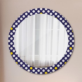 Kulaté dekorativní zrcadlo na zeď Retro tečky fi 80 cm