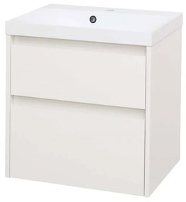 Mereo, Opto, koupelnová skříňka s umyvadlem z litého mramoru 61 cm, bílá CN910M