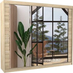 ADRK Furniture Skříň s posuvnými dveřmi a zrcadlem CHESTER 250 ADRK-SW-CHE-S-250