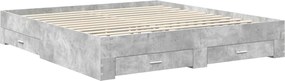 Rám postele s čelo Betonově šedá 180 x 200 cm Kompozitní dřevo 3408232