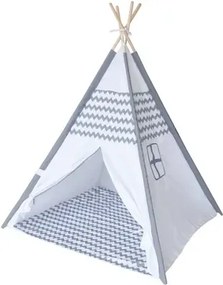 Stan Teepee indiánský šedý s oknem / Dětský stan / 120 x 150 x 120 cm