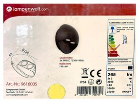 Lampenwelt Lampenwelt - LED Venkovní nástěnné svítidlo 2xLED/3W/230V IP54 LW1442