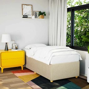 Rám postele bez matrací krémově 90x200 cm textil 3284912