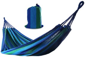 BlueGarden Houpací síť NINA / houpačka jednoosobová 200x85cm zeleno modrá+taška