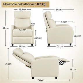 Křeslo Yaheetech – béžová, umělá kůže (257073423786)