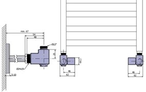 Sapho - Připojovací sada rohových ventilů CUBE COMBI 2 ks pravá/lesklý chrom