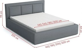 Casarredo - Komfort nábytek Čalouněná postel MIRABEL 140x200, výběr látek | potah: victoria 14866