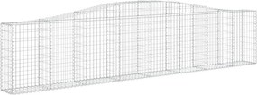 Klenuté gabionové koše 7 ks 400x30x80/100 cm pozinkované železo 3145818