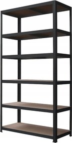 Fistar Regál 220x120x40 cm lakovaný 6-policový, nosnost 720 kg - ČERNÝ