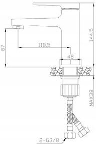 Invena Midnight, umyvadlová baterie, černá-růžové zlato, BU-35-014-V