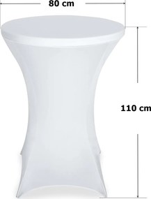 Elastický návlek na koktejlový stolek 80 cm - bílý
