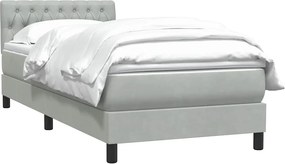 Box spring postel s matrací světle šedá 90x220 cm samet 3316527