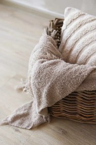 Dekorativní úložný koš CESTA, ratan, délka 50 cm, natur