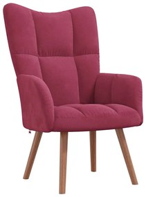 Relaxační křeslo vínové samet 328056