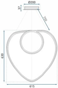 Toolight - LED stropní svítidlo APP7797-cp + dálkové ovládání, zlatá, OSW-09881