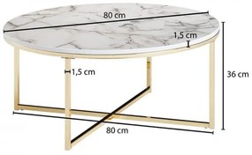 Bruxxi Konfereční stolek Lilly, 80 cm, bílá