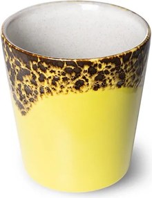 Žluto-hnědý retro hrnek na kávu Coffee 70s Solar - Ø7,5*8cm / 180ml