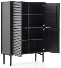 Černá skříňka v dekoru dubu 104,5x144x40 cm Lenon – Kave Home
