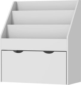 AIYAPLAY dětský regál s 3 policemi a zásuvkou pro extra úložný prostor, 62,5D x 30Š x 70V cm, šedý