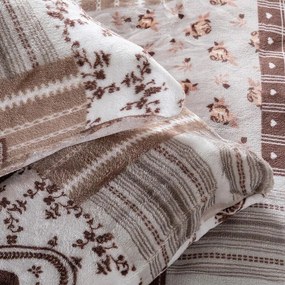 Ložní povlečení z mikroplyše PATCHWORK béžový