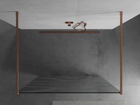 Mexen Kioto, sprchová zástěna Walk-In 110 x 200 cm, 8mm čiré sklo bílý vzor, ​​měděný matný profil, 800-110-002-65-97